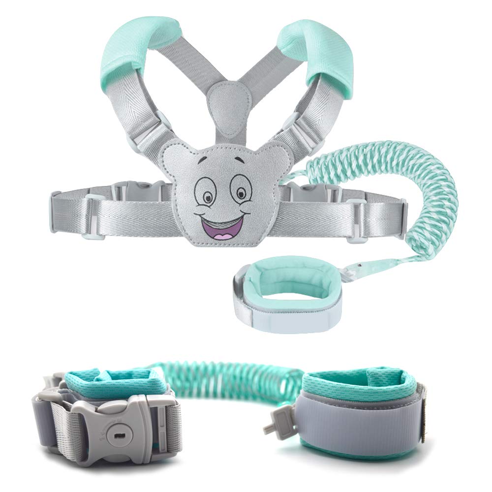 Child Leash Backpack Harness for Kid, 3-in-1, Anti Lost Wrist Cuff with Lock + 1.5m Link + Safety Walking Backpack for Girls, Boys