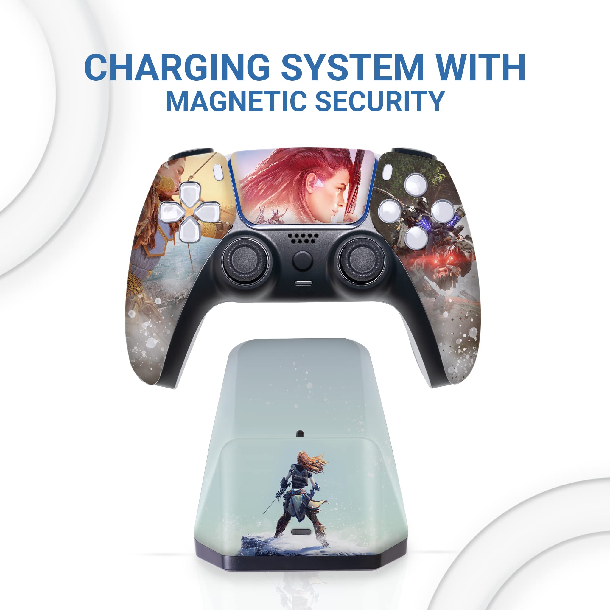 Dyeport Original PS-5 Controller with Quick Magnetic Charging Stand Compatible with PS-5 Console | Made in USA with Advanced Hydrographic Technology (NOT JUST A Skin or Sticker)(Controller Included)