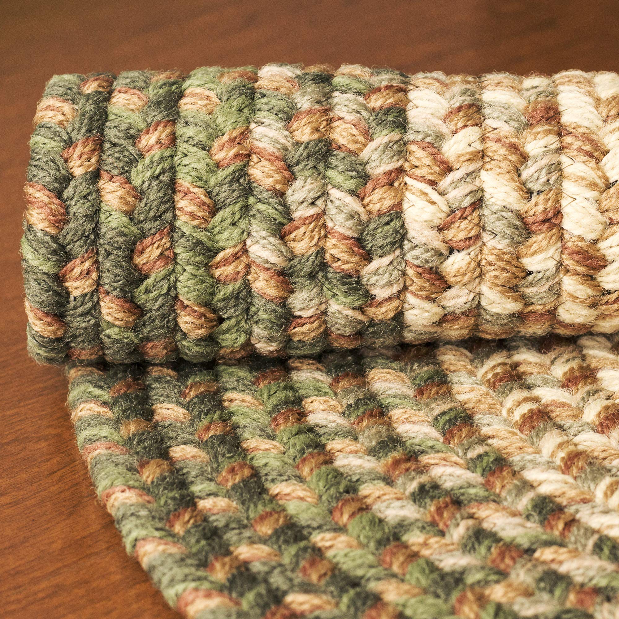 Super Area Rugs Oval 2X6 Herb Garden Braided Rug Hartford Primitive Decor Rug - Indoor Outdoor - 2' X 6' Runner Braided Rug Kitchen Rug - Hallway Rug