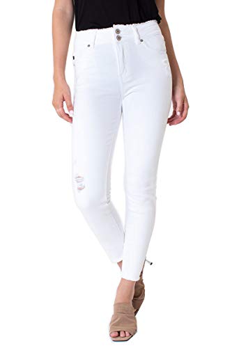 Kancan Women's High Rise Ankle Skinny Jeans - KC7317 (White, 11/29)
