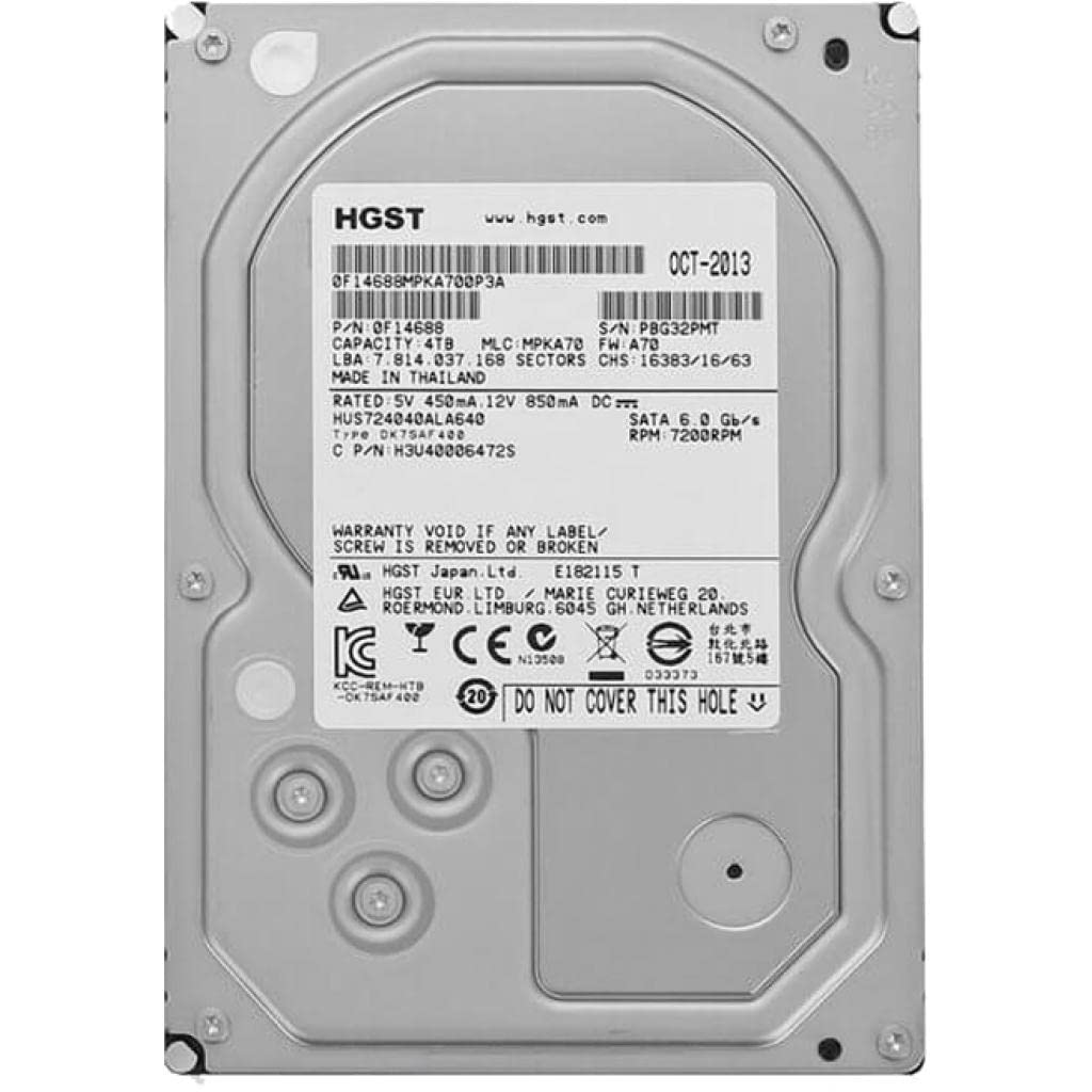 Ebid-Dealz Replacement for Ultrastar Hard Drive 4TB 7200RPM SAS 6.0 Gbps 3.5" 64MB Cache Hitachi HUS724040ALS641 0B26927