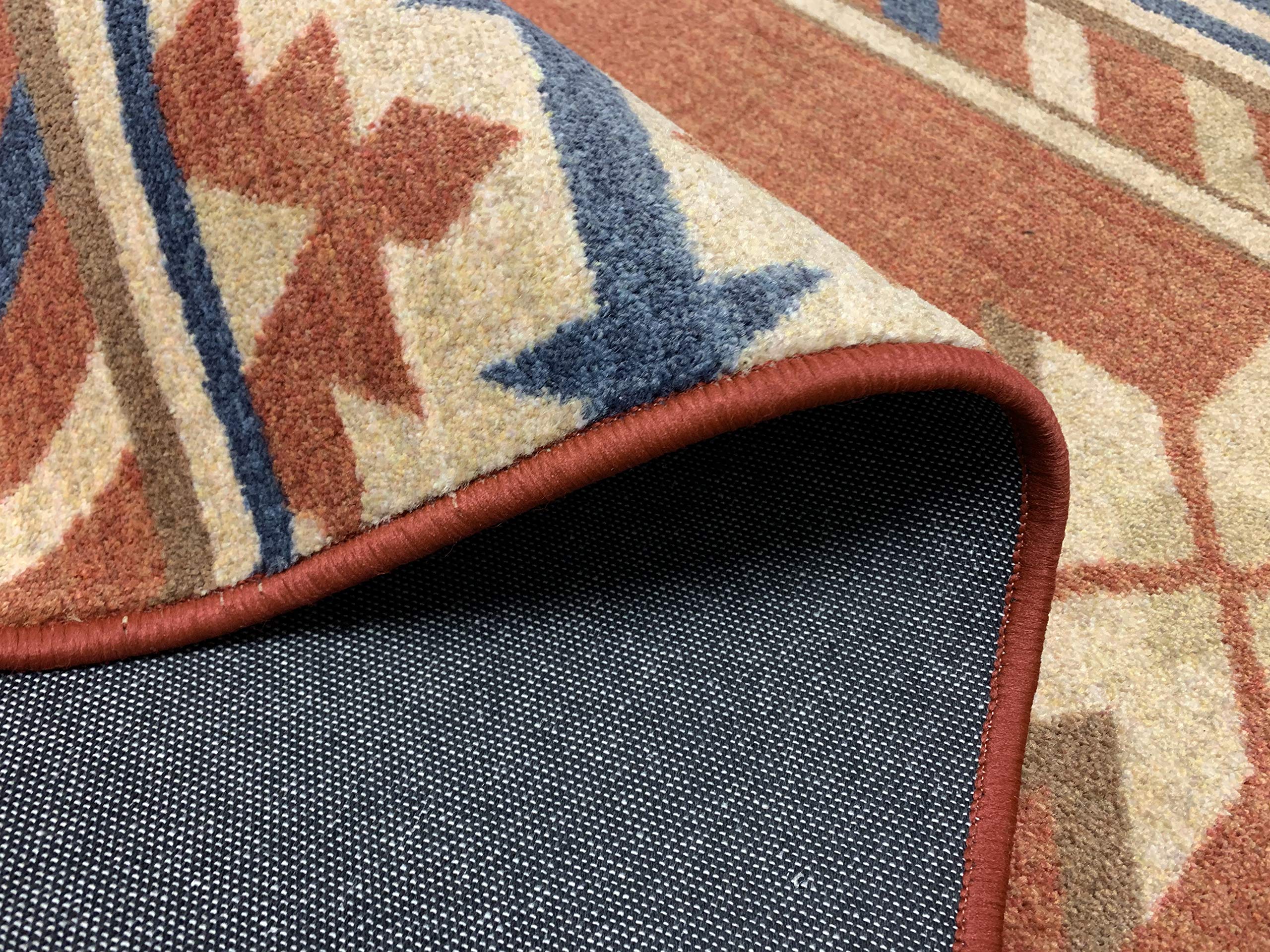 Nevita Collection Southwestern Native American Design Area Rug Southwest Design Rugs Geometric South West Pattern (Orange (Terra) Blue Beige Red, 5'3" x 7'1")
