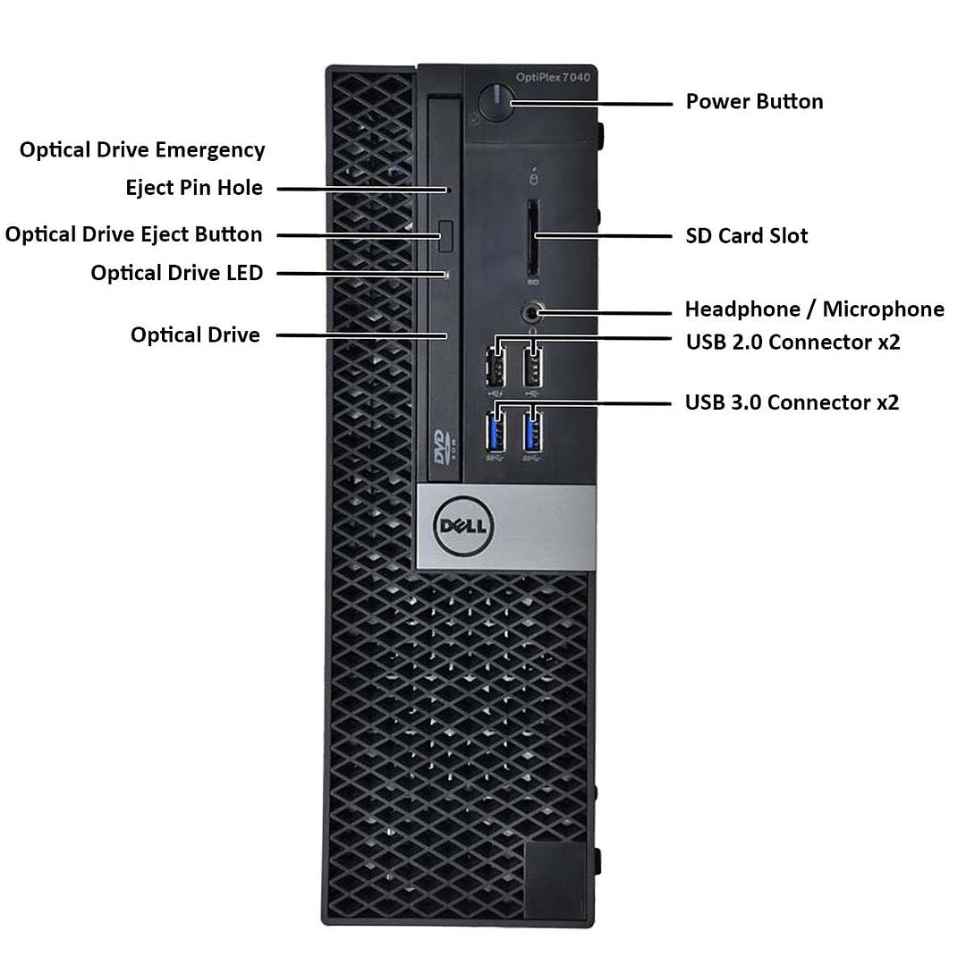 Dell OptiPlex 7040 SFF Desktop PC,Intel Quad Core i7-6700 3.4GHz,Nvidia GT 1030,16GB DDR4 Ram New 1TB NVMe M.2 SSD+2TB HDD,Built-in WIFI & Bluetooth HDMI Windows10 Pro Wireless Keyboard&Mouse(Renewed)