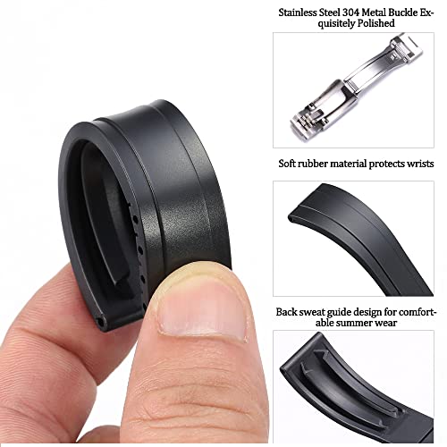 MCXGL Rubber Watch Band Compatible with Rolex Yacht Master Oysterflex Submariner GMT Daytona Strap Waterproof Bracelet Watch accessories 20mm