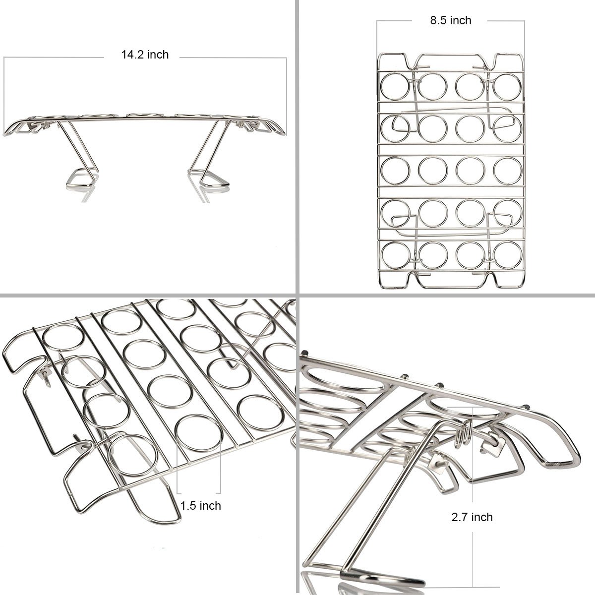 Cupcake Cone Baking Rack, Ice Cream Cone Stand Holder, Waffle Cone Holder,Stainless Steel,20 Capacity Foldable (1)