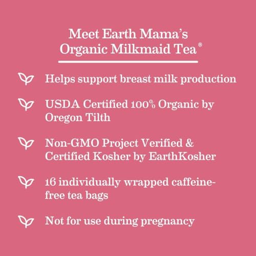 Earth Mama Angel Baby Organic Milkmaid Nursing Tea, 16 Teabags/Box (Pack of 2)