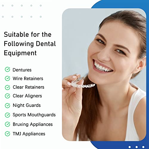 JSENA Denture Cleaning Tablets+UV Retainer Case Double Sterilization,Efficient Retainer Cleaning Tablets-60 Tabs,Collocation UVC Disinfectant Aligner Case, Clean Mouth Guard, Night Guard in 15 Minutes