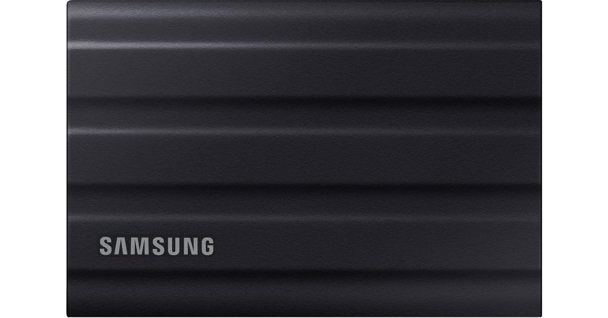 Samsung Portable SSD T7 Shield, 1TB, USB 3.2 Gen.2, 1050MB/s Read, 1000MB/s Write, Robust External Hard Drive Outdoor for Mac, PC and Smartphone, Black, MU-PE1T0S/EU