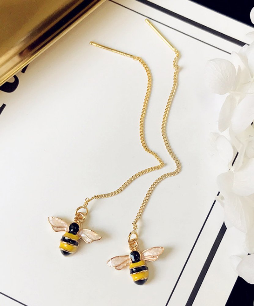 CutieJewelry Delicate Bumble Honey Bee Dangle Cute For Womens Ladies Jewelry Pretty Earrings 2 PAIRS