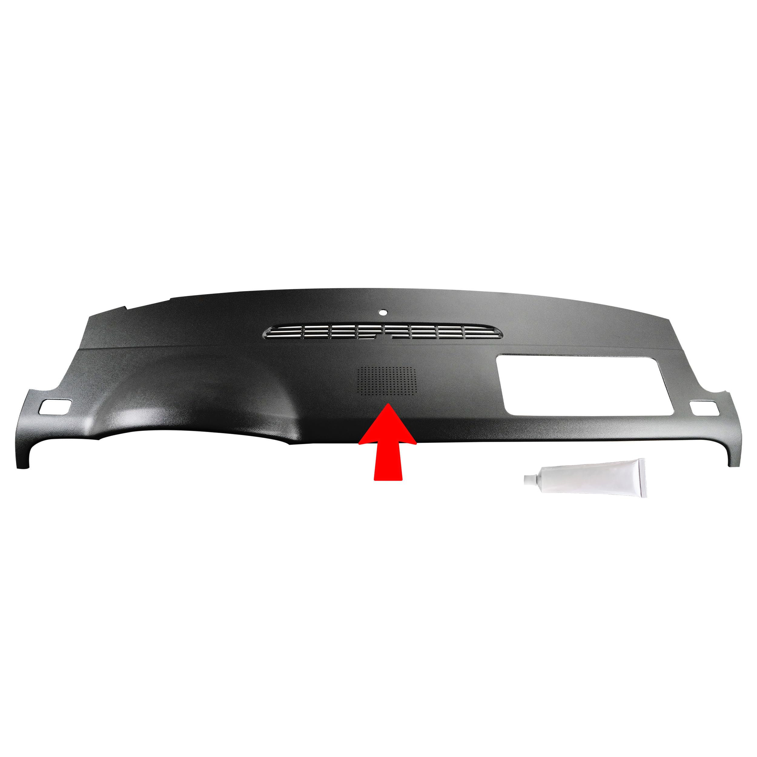 DashSkin Dash Cover Cap Compatible with 2007-2014 Tahoe Suburban Yukon Avalanche - Easy Cracked Dash Fix - w/Dash Speaker in Black (Single Glovebox Silverado/Sierra ONLY)