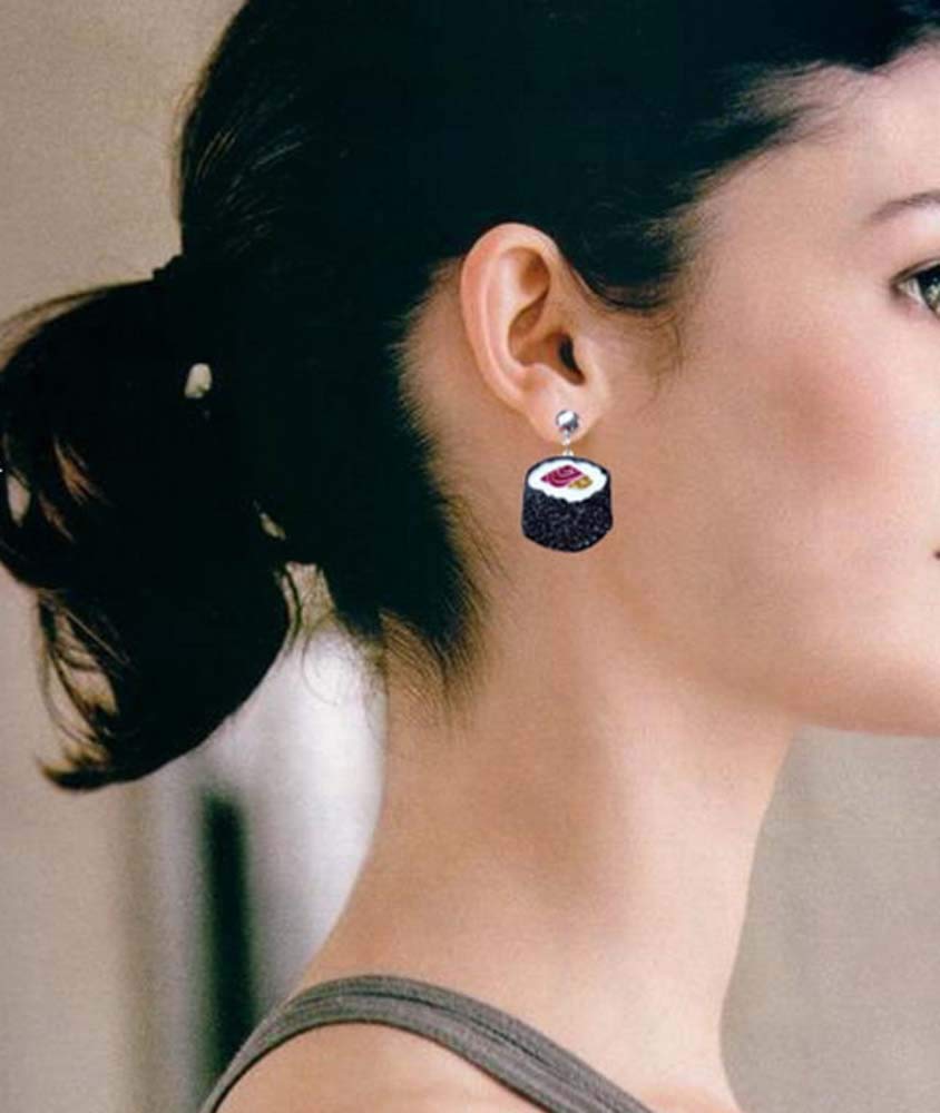 CutieJewelry Womens Sushi Japanese Cute Novelty Unique Statement Dangle Earrings (Sushi)