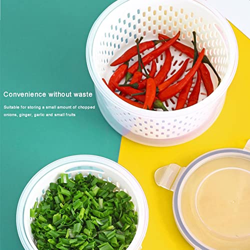 Fresh Fruit Vegetable Container, 3-in-1 Versatile BPA-free Plastic Grocery Storage With Vents Partitioned Storage Container For Fresh Berry Lettuce Storage (Small)