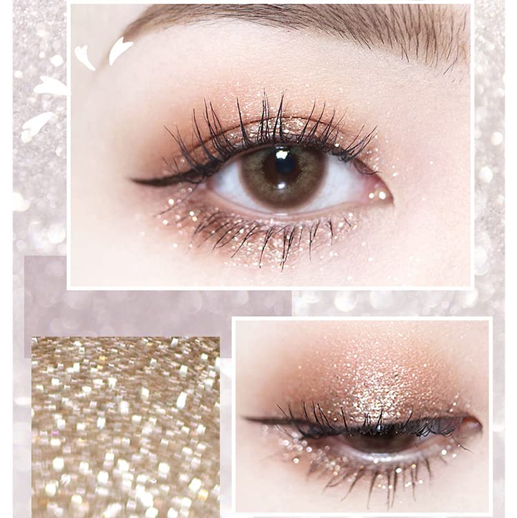 Catkin Liquid Glitter Eyeshadow, High Pigmented Multi-Dimensional Finish with One-swipe Metallic Coverage, Long Lasting and Luminous Shimmer Eyeliner Makeup 1.7 Grams (C02 Gloden Champagne)