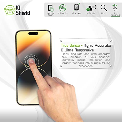 IQShield Screen Protector Compatible with Apple iPhone 14 Pro Max (6.7 inch)(2-Pack) Anti-Bubble Clear TPU Film