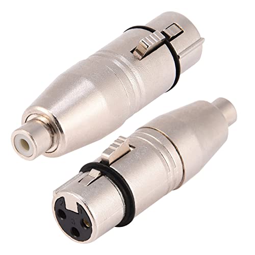 EBTOOLS 2Pcs 3 Pin XLR Female Jack to RCA Female Audio Microphone Mic Connector Adapter XLR to Cinch Coupling Cinch Coupling ad Screw Free Design The XLR Female to RCA