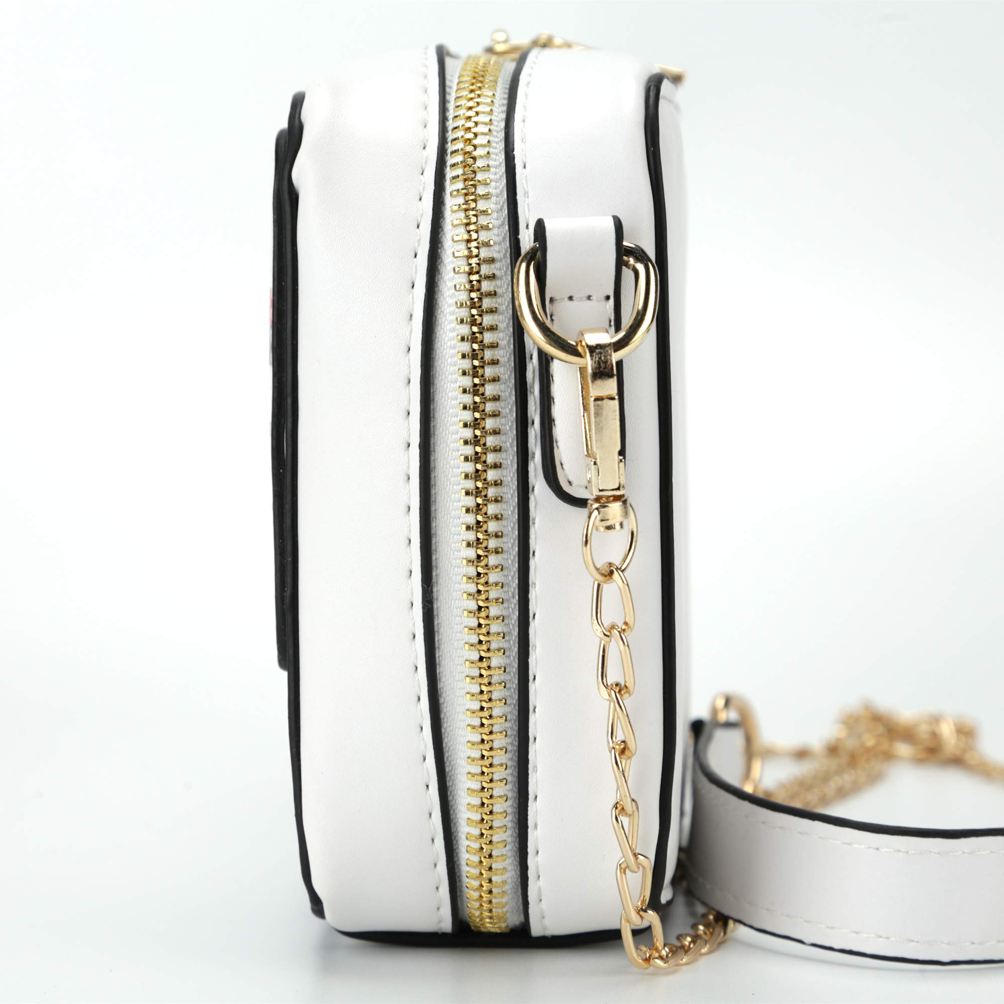 QiMing Retro Tape Shaped Evening Purse,PU Audio Cassette Crossbody HandBag for Women(White)