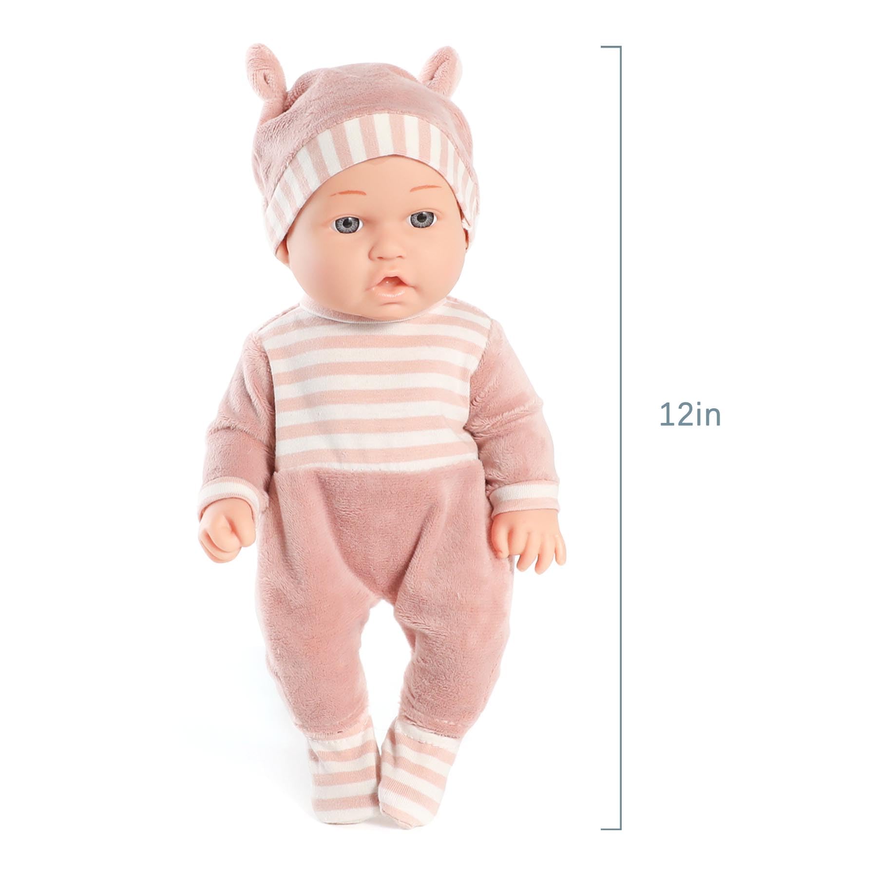 Enjoyin 12'' Baby Doll Playset with Washable Doll Accessories Includes Carrier Bassinet Bed, Pacifier, Blanket, and Pillow, First Baby Dolls for Toddlers 36 Months and Up