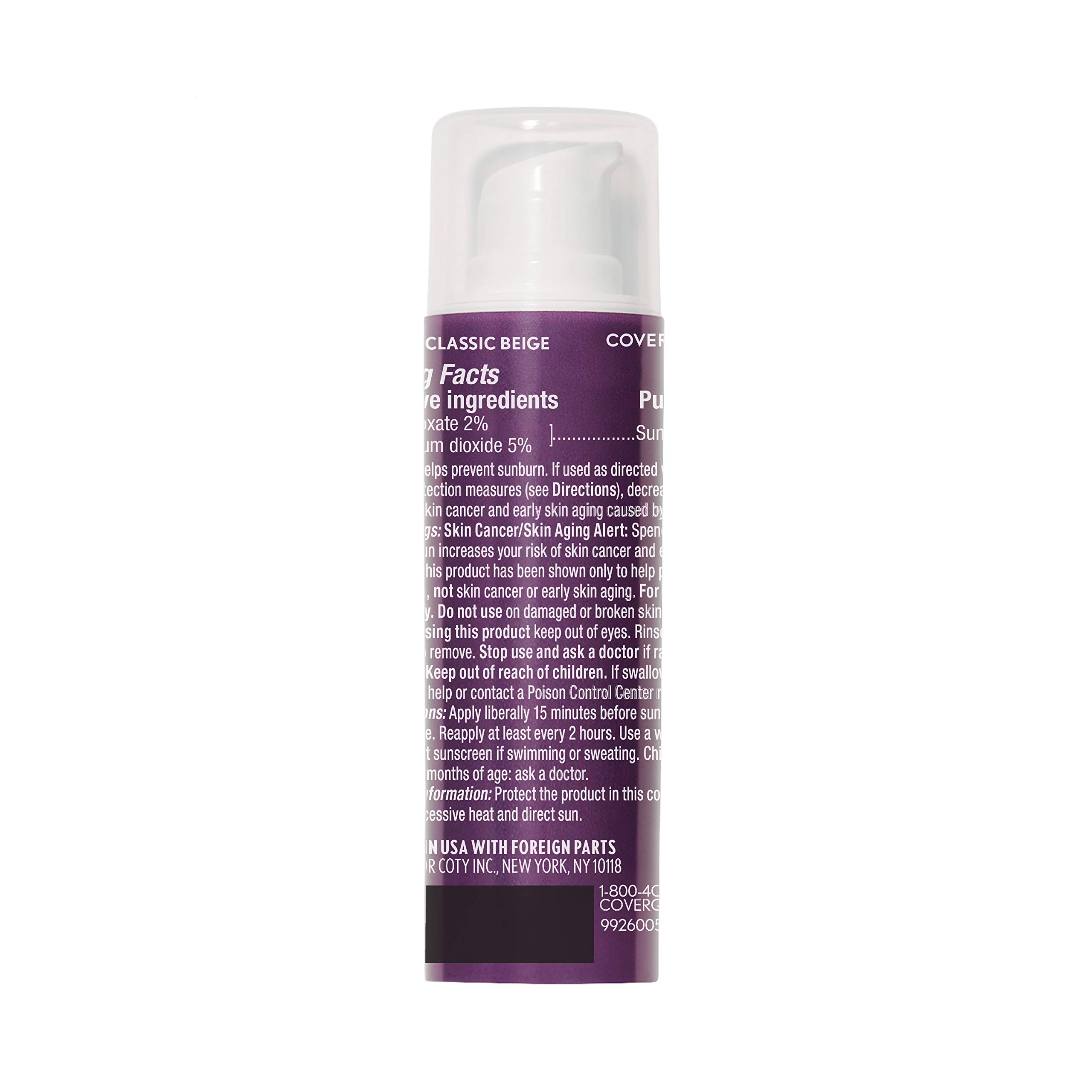COVERGIRL Advanced Radiance Age Defying Liquid Foundation in Classic Ivory, Hides Wrinkles & Lines, Sensitive Skin Safe, Packaging May Vvary