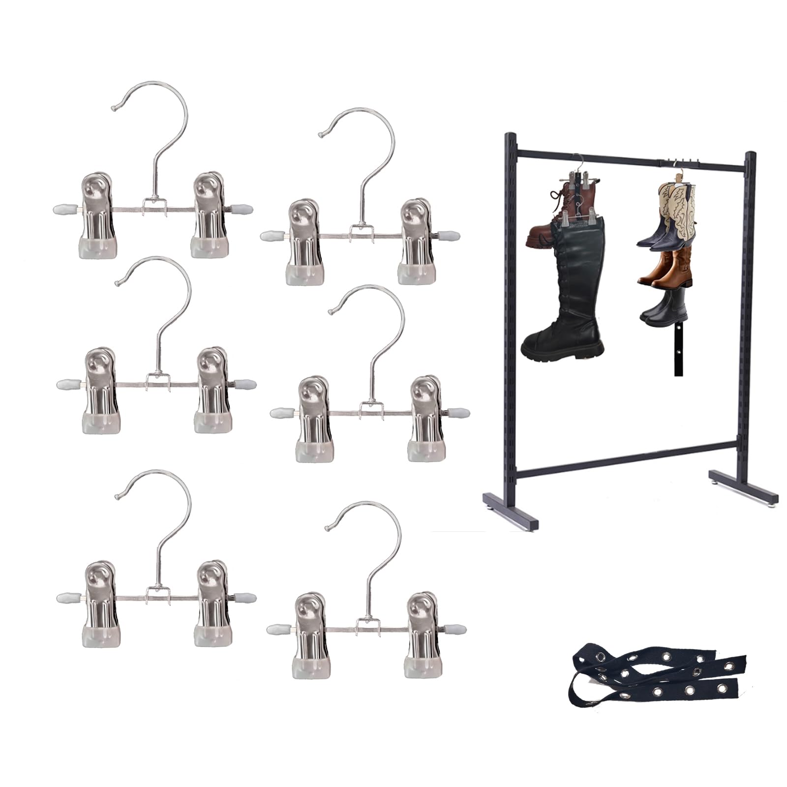 Enlivczom Boot Storage, Lightweight and Convenient Boot Organizer, Boot Holder for Hanging Boots Vertically, Two Free Lanyards (White Single Clip Circle)