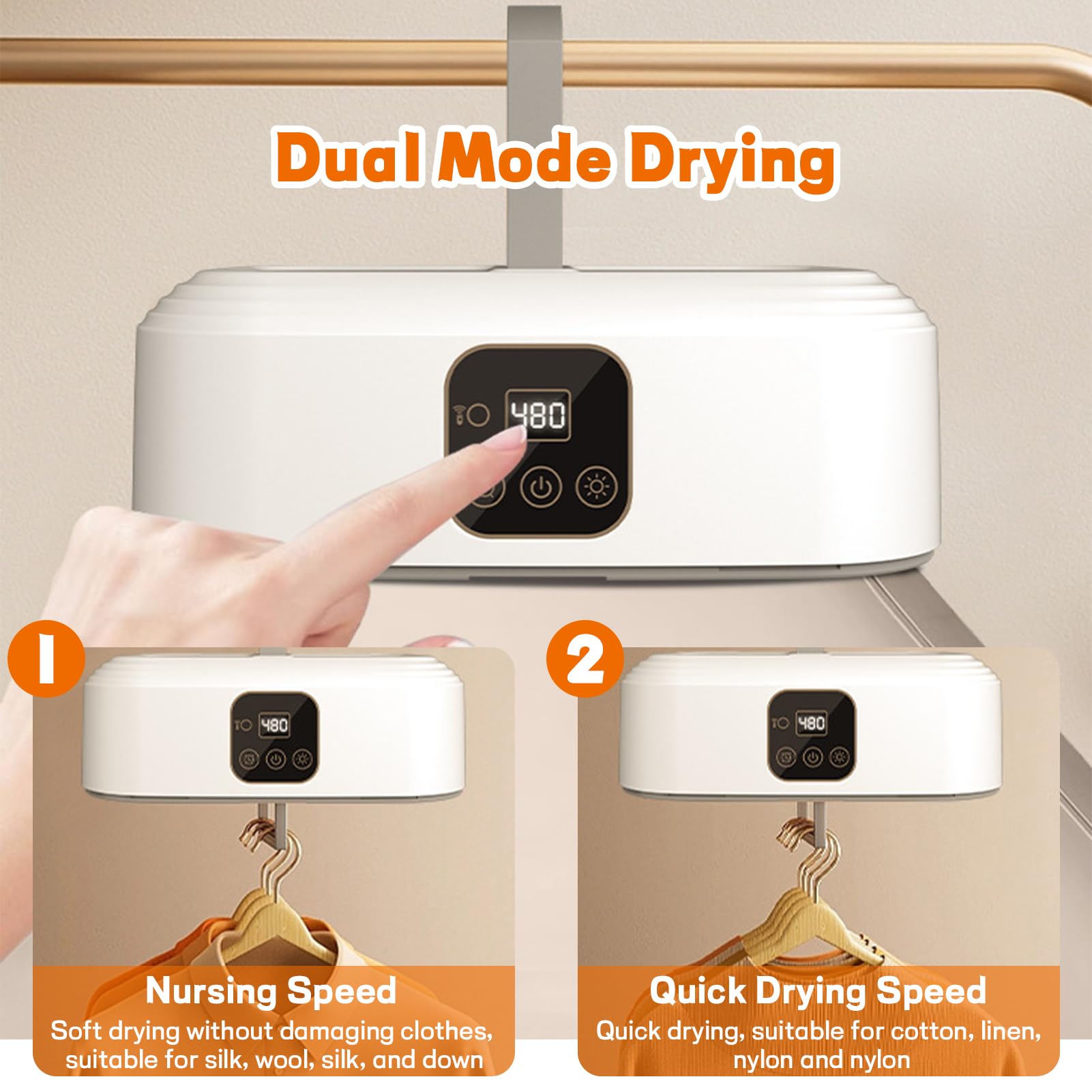 Portable Clothes Dryer, Electric Laundry Dryer with Remote Control, Foldable Mini Drying Machine With Dryer Bag for Apartment, RV, Travel, Home for Light Clothes, Underwear, Baby Clothes