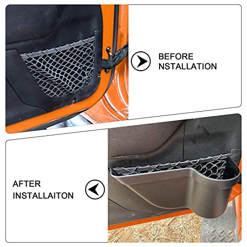 CALBEAU Front Door Side Insert Storage Pockets Box, 2PCS Door Storage Pockets for JK, Door Net Pocket Replacement for 2011-2018 Jeep Wrangler JK JKU Accessories