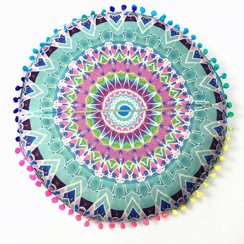 Therasoon Mandala Tapestry Mat, Indian Mandala Beach Towel Round, Mandala Tapestry Towel Blanket Yoga (Green, Free Size)