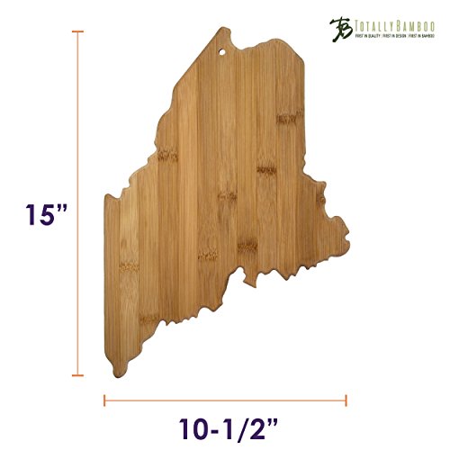 Totally Bamboo Maine State Shaped Cutting Board, Natural Bamboo