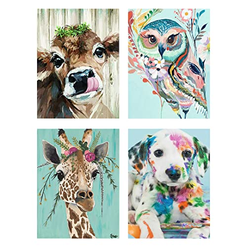 LWZAYS 4 Pack Cross Stitch Kits-Stamped Cross Stitch Kits for Adults Landscape Counted DIY Embroidery Needlepoint Kits Home Decor 12x16inch