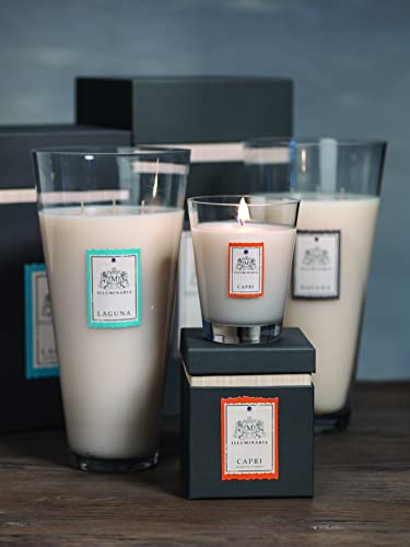 ZODAX Illuminaria Collection Scented Candle Small Glass Jar in Gift Box (Capri) - 340 GR/12 OZ