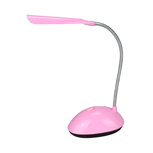 curfair LED Desk Light Plastic Adjustable Flexible Table Lamp Battery Operated Durable Pink