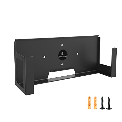 Monzlteck Wall Mount for Xbox One X (Not Fit for One Original),All Metal Vertical Hanging On Wall with Power Botton Left/Right,Wall Shelf Bracket for X1X