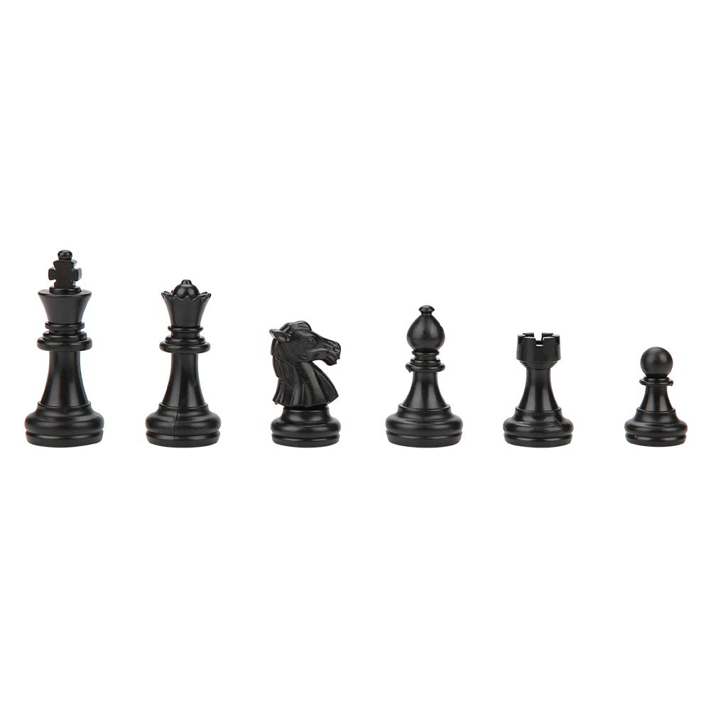 Tournament Chessmen Full Set of 32 Black & White Chess Pieces International 32 Standard Chess Pieces Replacement Cast Plastic Chess Pieces without Checkerboard 1.93Inch 49mm Tall