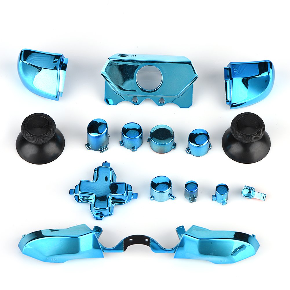Tihebeyan Full Sets Mod Replace Part Compatible with One Controller 3.5mm Jack(Blue)