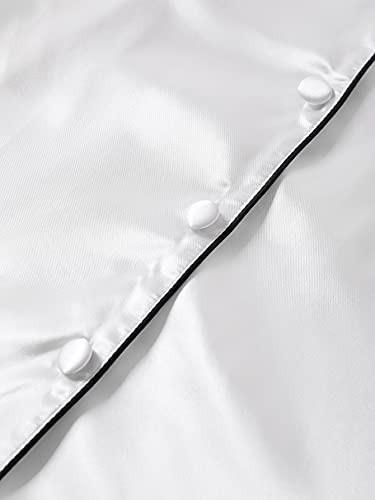 LYANER Women's Pajamas Set 7pcs Silk Satin Sleepwear Loungewear Cami Shirt Pj Set White Small