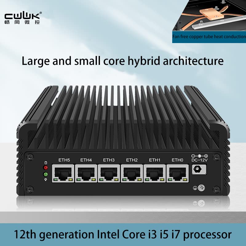 CWWK 12th Gen Alder Lake 2.5G Soft Router Intel i7-1265U 6X Intel i226-V Fanless Mini PC Firewall Appliance Proxmox (Barebone)