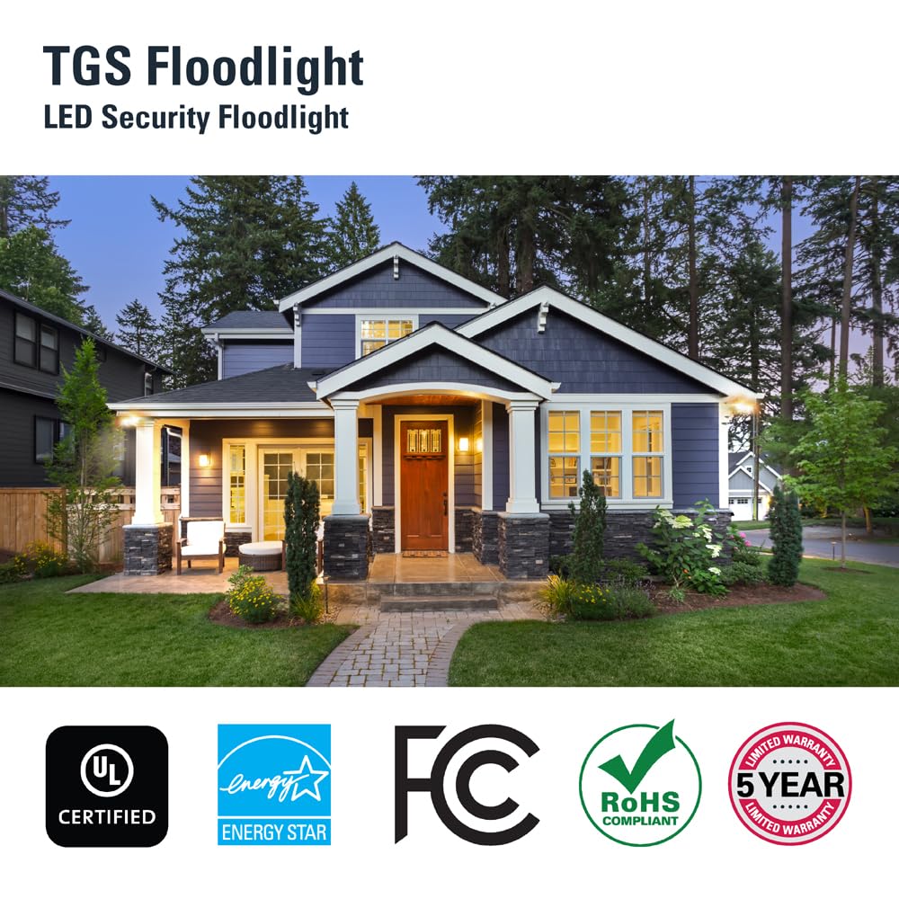 HALO TGS Outdoor Integrated LED Flood & Security Light Triple Round Head White
