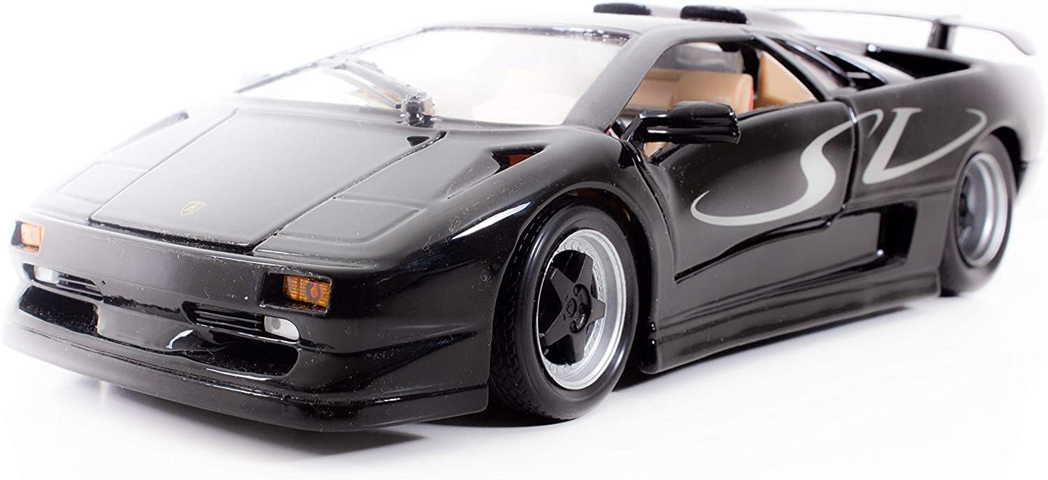 Maisto 1:18 Scale Lamborghini Diablo SV Diecast Vehicle, Black and White (31844BK)