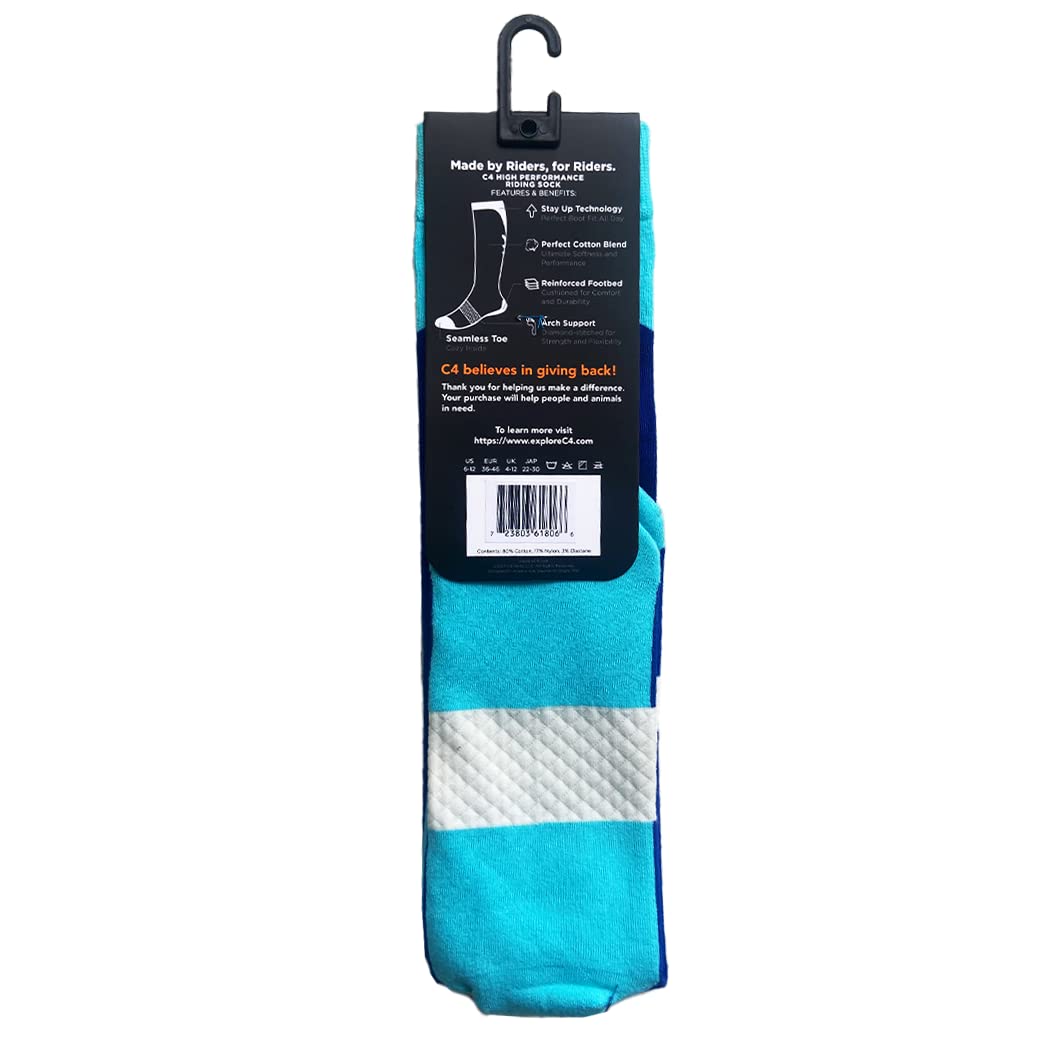 C4 High Performance Riding Socks 6-12 Peacock