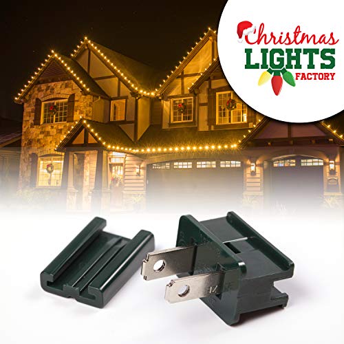 CHRISTMAS LIGHTS FACTORY - Male - Vampire Plug - Gilbert Plug - Slide Plug - 10 Plugs - SPT-1 - Green - Create custom extension cords or custom light strings for your holiday lighting display.