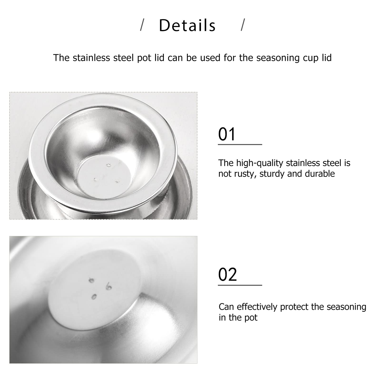 DOITOOL Stainless Steel Cover Bowl- 6.3in Small Universal Lid for Pots- Reusable Mini Pan Lid Bowl Covers with Handle for Pot and Pans