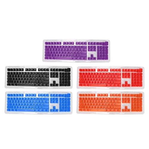 Full 108 Keys Keycaps, OEM Height Pudding DIY Transparent Keycaps Replacement Set for 61/87/104 Keys Mechanical Gaming Keyboard(Purple)