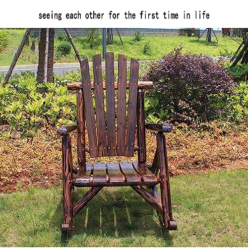 MACGRIP Rocking Chair,Full Solid Wood Frame Patio Rocking Chairs,Sled Style Base Glider Rocker,Suitable for Patio, Garden, Backyard, Porch, Outdoor