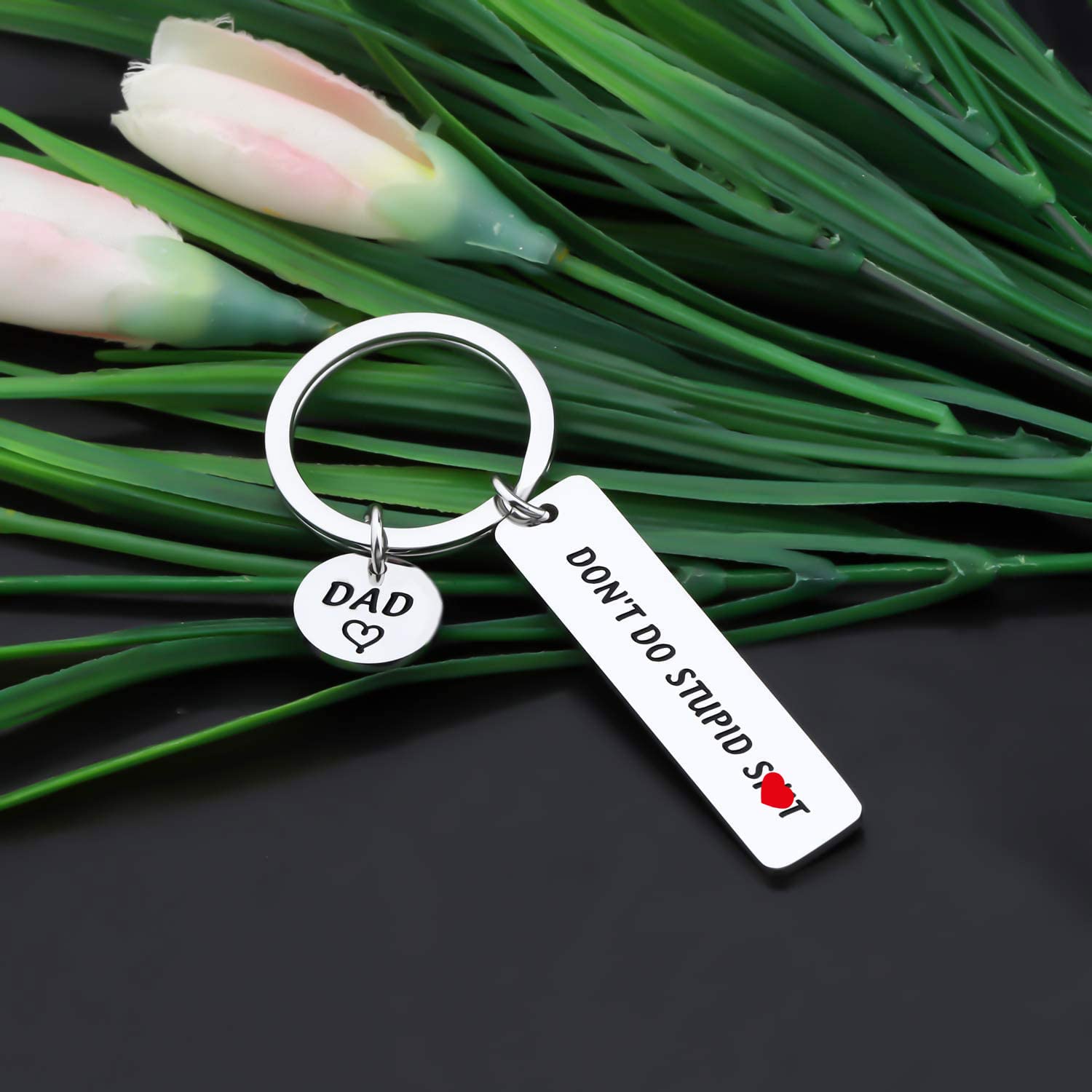 CYTING Funny Drive Safe Keychain For Son Daughter Birthday Gift From Mom Dad Don't Do Stupid Graduation Gift For Him And Her