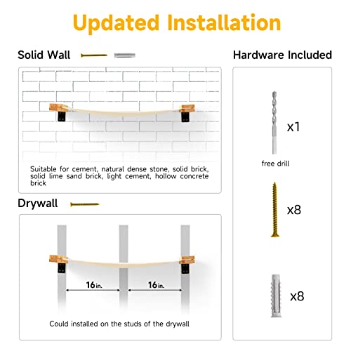 FUKUMARU Cat Wall Furniture, 34 x 13 inch Cat Hammock for DIY Cat Wall Shelves and Cat Window Perch, for Most Kitten, Medium and Large Cats
