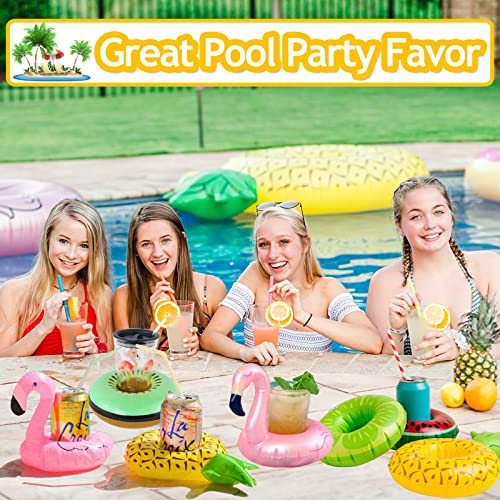 iShyan Inflatable Drink Holder, 25 Pack Drink Floats Inflatable Cup Holders Flamingo Coasters for Swimming Pool Party