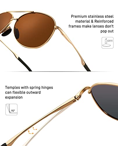 Cyxus Aviator Sunglasses for Men Sunglasses Polarized UV Protection Trendy Metal Pilot Glasses for Driving Hiking Travel