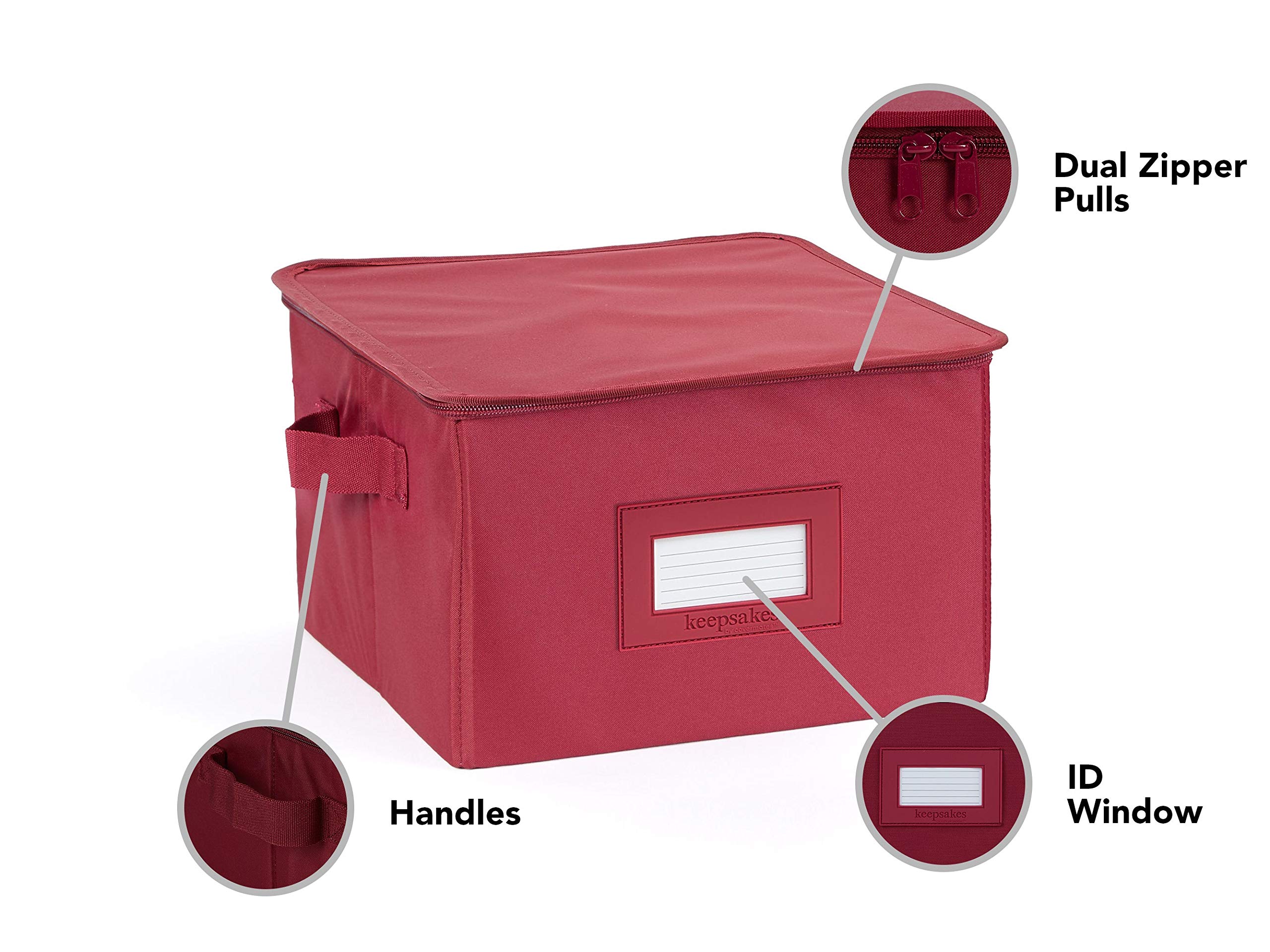 Covermates Keepsakes - Zip-Top Storage Box - Heavy Duty Polyester- Reinforced Handles - Stackable Design - Indoor Storage-Scarlett Red