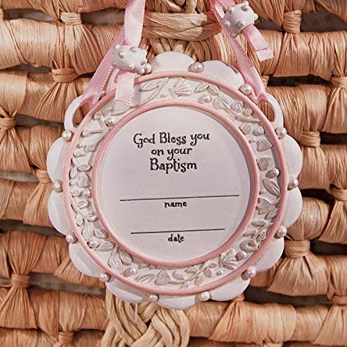 CB Catholic Faithworks-Baptized in Christ Resin Crib Medal, 3.5-Inch, Pink - Lamb