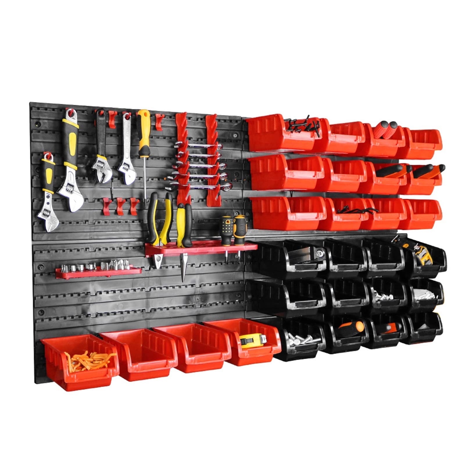 full of happiness Hanging Board Storage Box Pegboard Hook Organizer Wall-Mounted Hardware Tool Parts Garage Workshop Storage Rack Toolbox