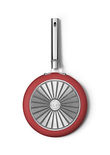 Made in Italy SMEG 6 PC Cookware Set, Red, 9'5" Frypan, 3 Qt Sauce pan 11" Frypan, 5 Qt Casserole Pan